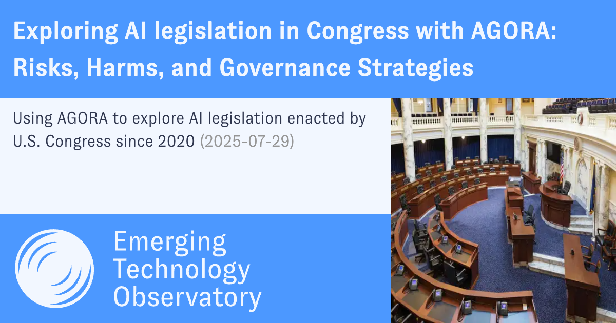 Exploring AI legislation in Congress with AGORA: Risks, Harms, and Governance Strategies ...