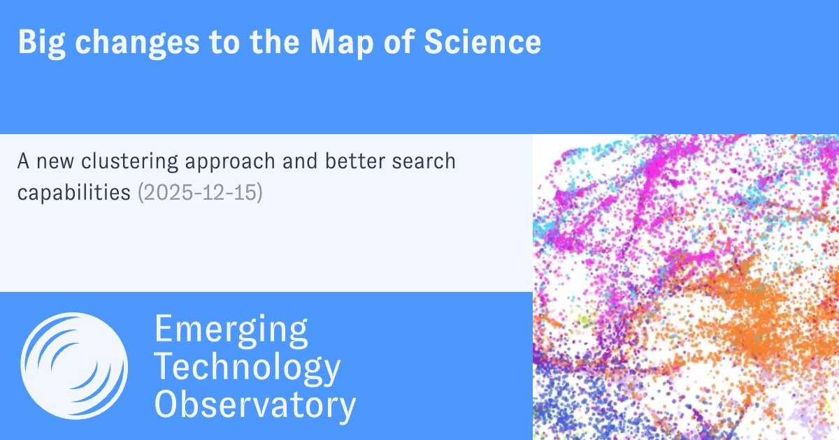 Big changes to the Map of Science – Emerging Technology Observatory