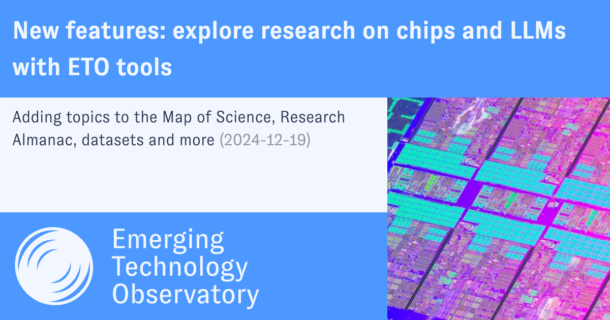New features: explore research on chips and LLMs with ETO tools – Emerging Technology Observatory